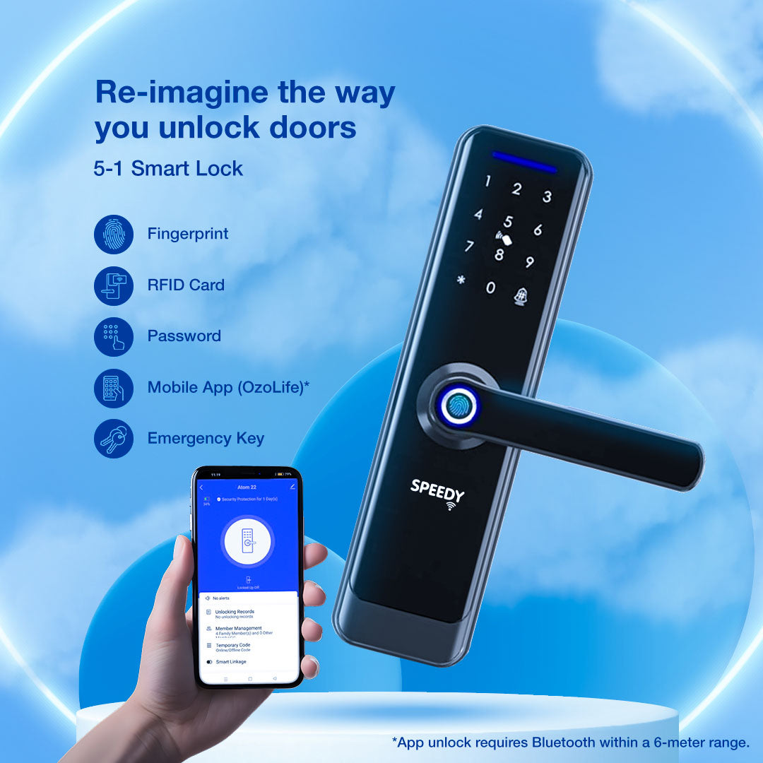Buy ATOM 22 Smart Wi-Fi Door Lock with Mobile App, Fingerprint, OTP ...