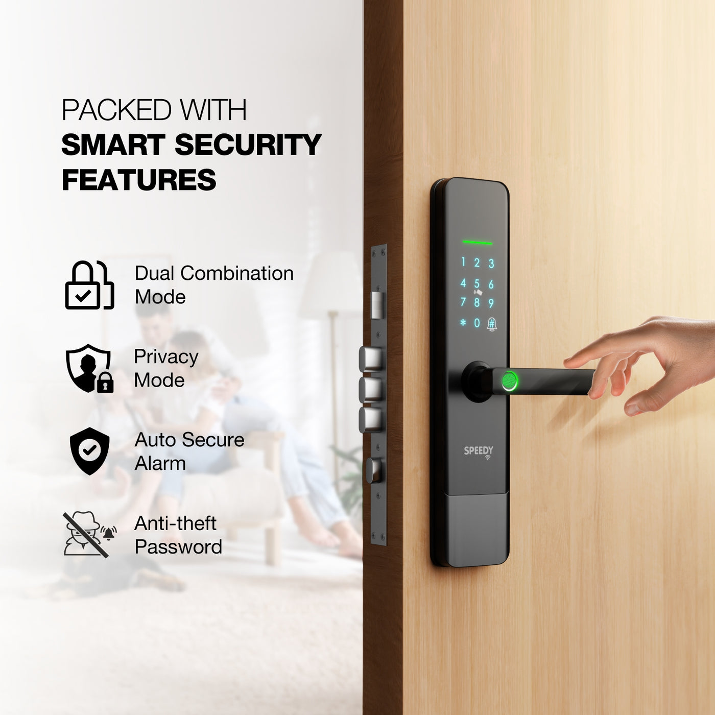 Buy Atom 11 Smart Wi-Fi Door Lock with Fingerprint & OTP – Speedy